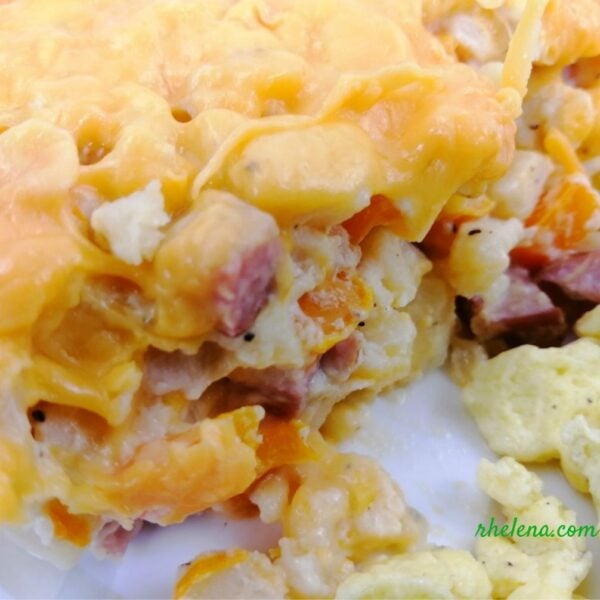 Breakfast Casserole with Hash Browns and Ham - Rhelena